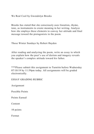 DIRECTIONS Write a poetry analysis of a minimum of 600-700 words .docx