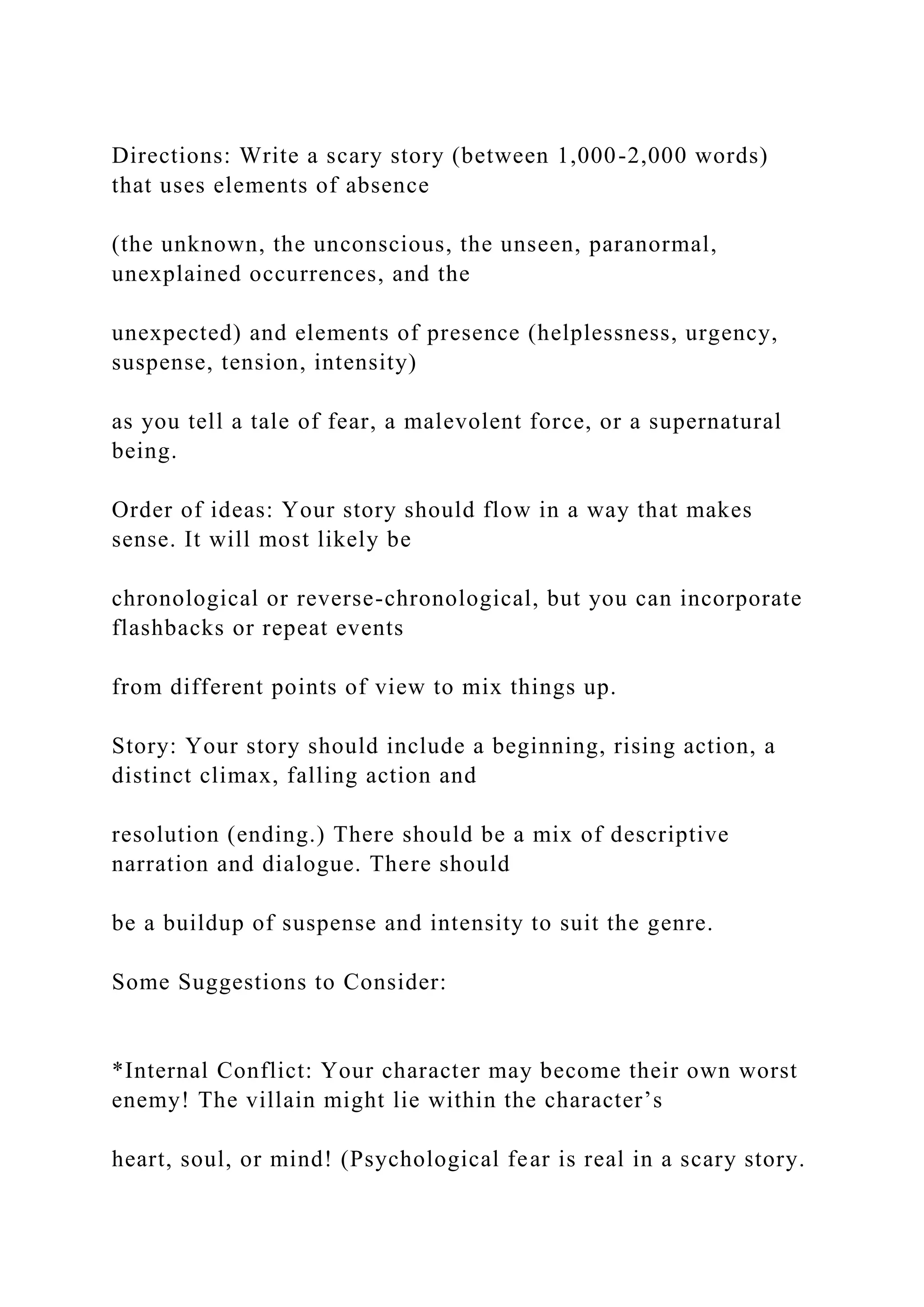 Directions Write a scary story (between 1,000-2,000 words) that use.docx