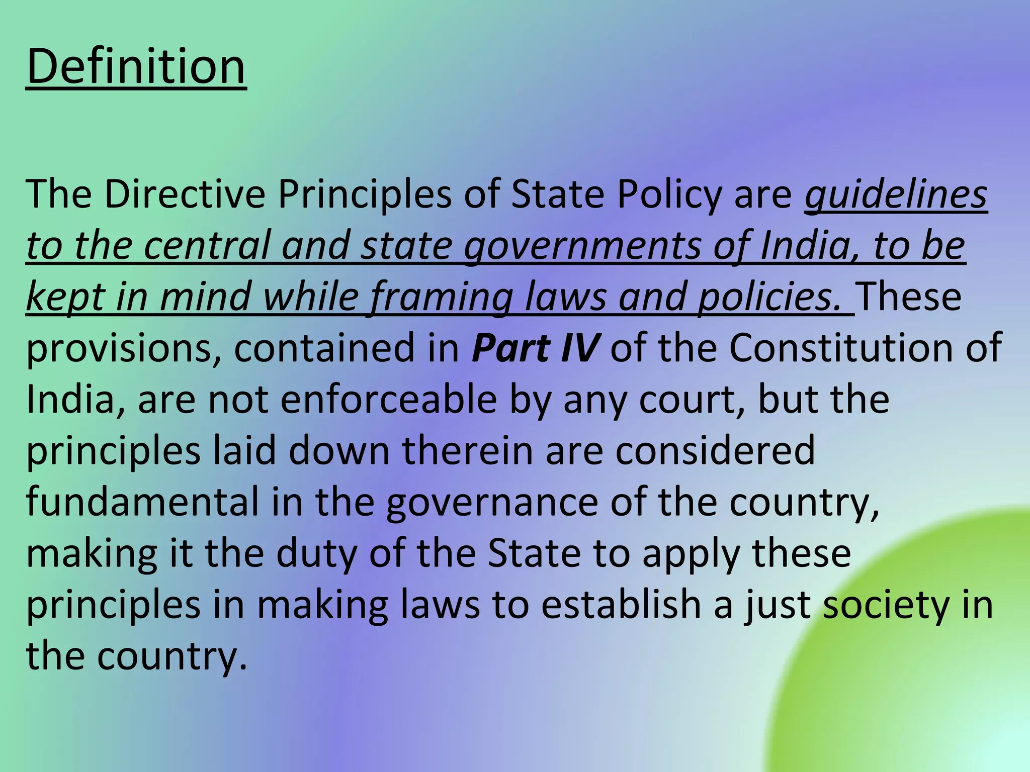 Directive principles of state policy | PPT