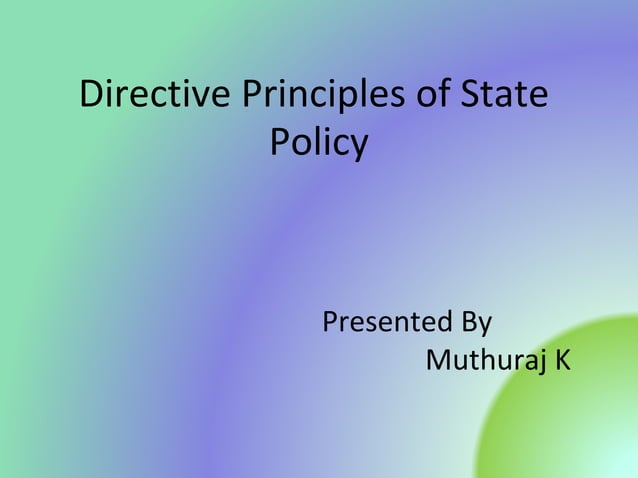 Directive principles of state policy | PPT