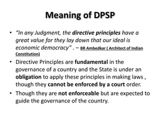 Directive Principles of State Policy | PPTX