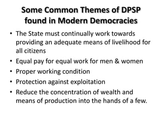 Directive Principles of State Policy | PPTX