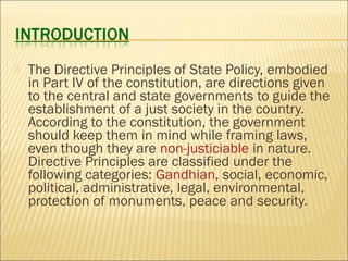Directive principles of state policy in india | PPT