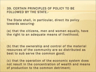 Directive principles of state policy in india | PPT