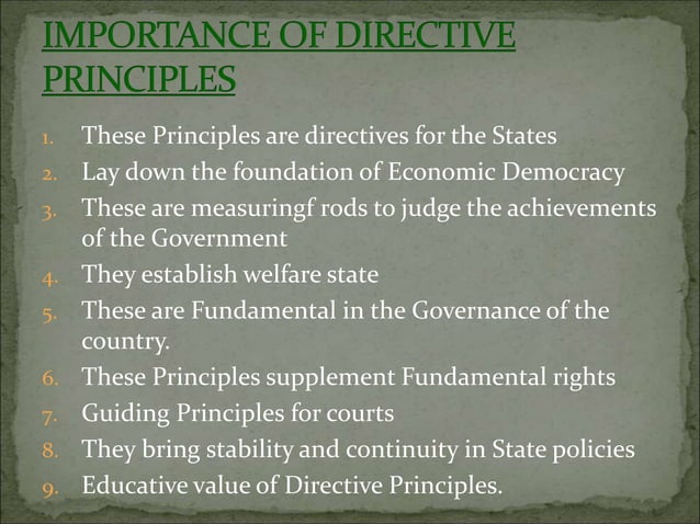 DIRECTIVE PRINCIPLES OF STATE POLICY IN INDIA.ppt | Law