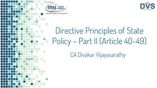 Directive Principles Of State Policy Part Ii Ppt