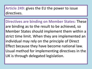 Directives and direct effect | PPT