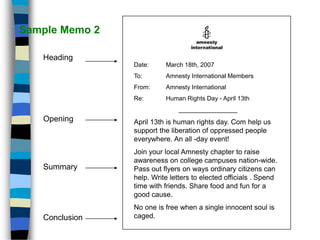 Directives and instructions in memo mba first year | PPT
