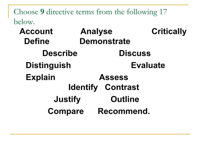 Directive Terms Bingo | PPT