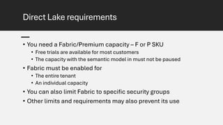 Direct Lake Deep Dive slides from Fabric Engineering Roadshow | PDF