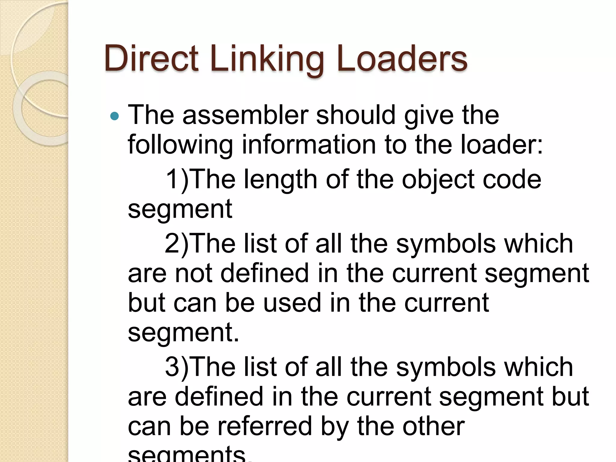 Direct linking loaders | PPTX