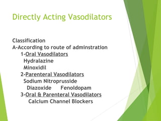 Directly acting vasodilators | PPT