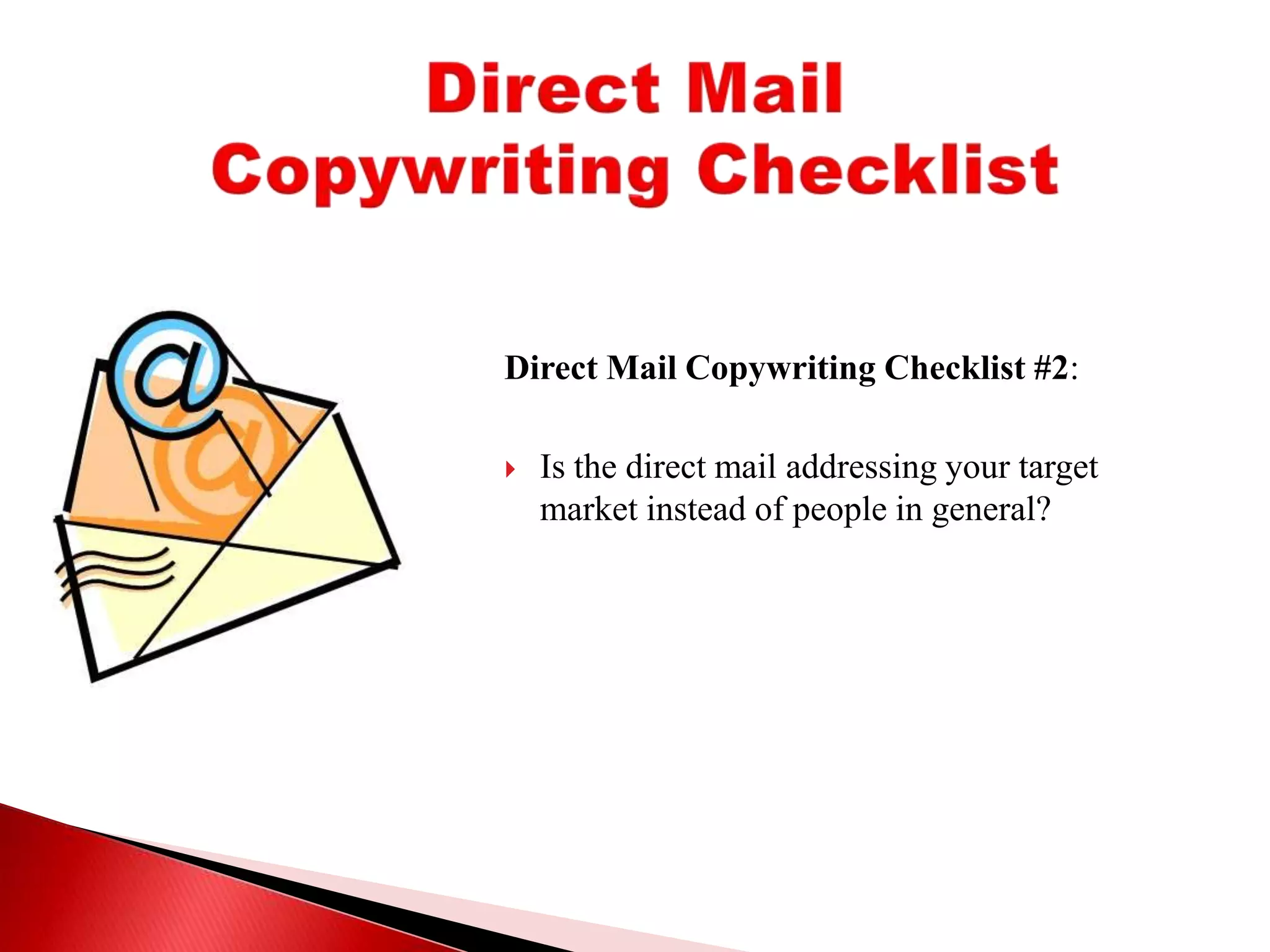 Direct Mail Copywriting Checklist | PPTX