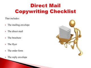 Direct Mail Copywriting Checklist | PPTX | Email | Internet