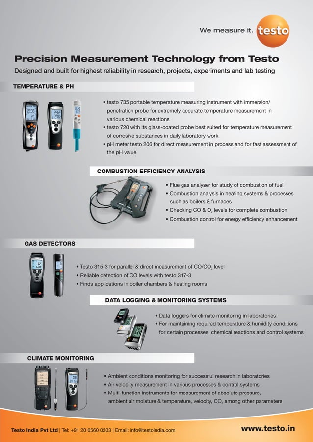 Making Innovations of Chemistry possible with Testo | PDF