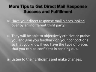 Direct mailresponsesuccessandfulfillment | PPT