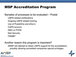 AMSP Direct Mail Service Provider Accreditation Program | PPT
