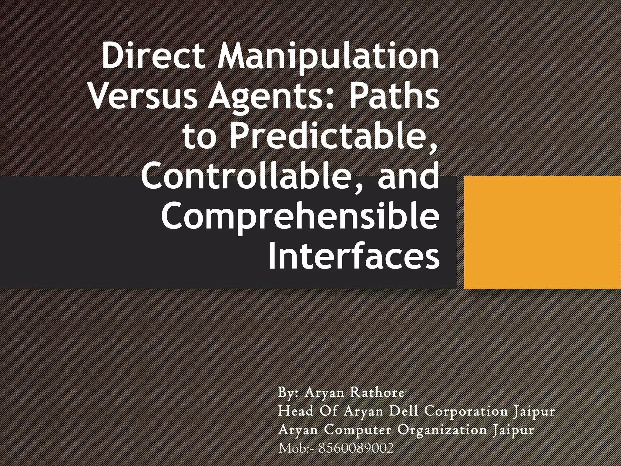 Direct manipulation versus agents predictables | PPT