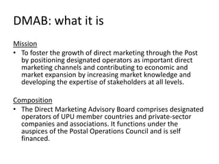 Direct marketing advisory board dmab | PPT