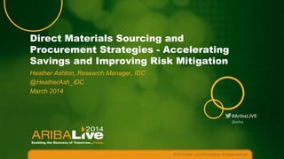 Direct Materials Sourcing and Procurement Strategies – Accelerating ...