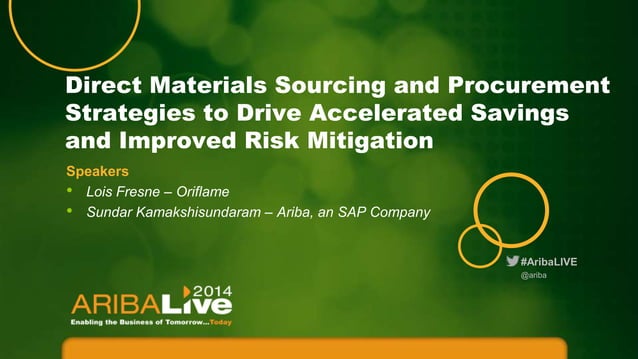 Direct Materials Sourcing & Procurement Strategies - Accelerating ...