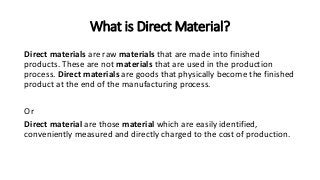 Direct material vs indirect material