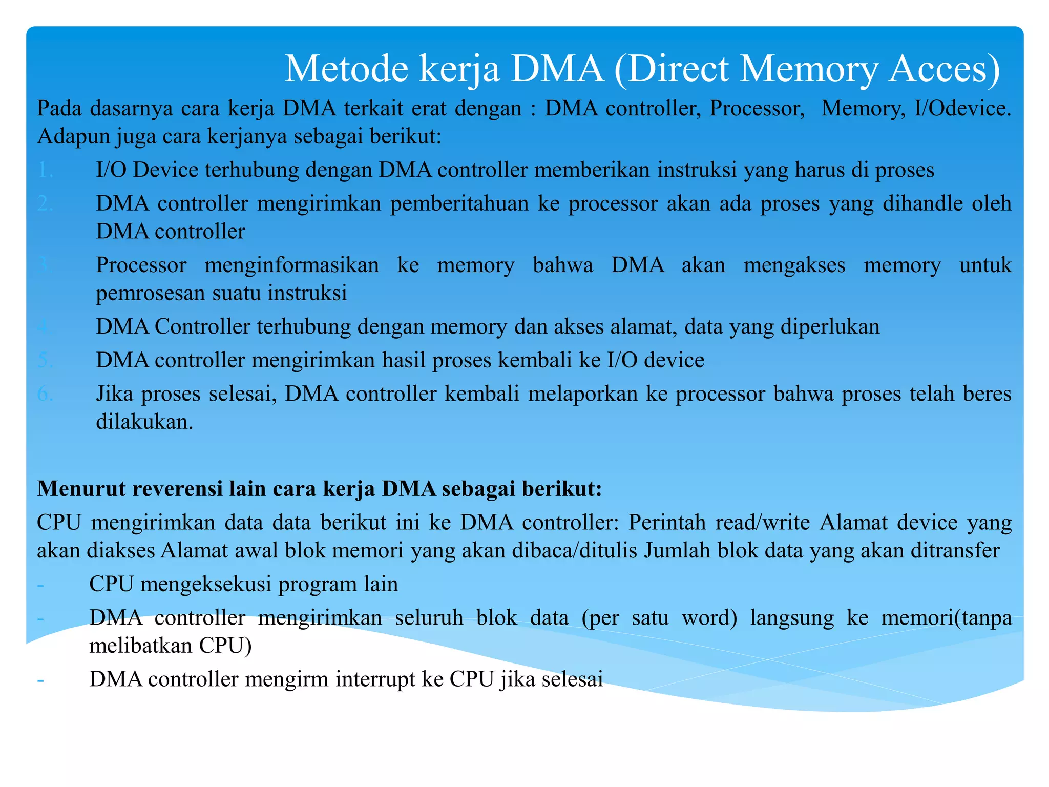 Direct memory access (DMA) | PPTX