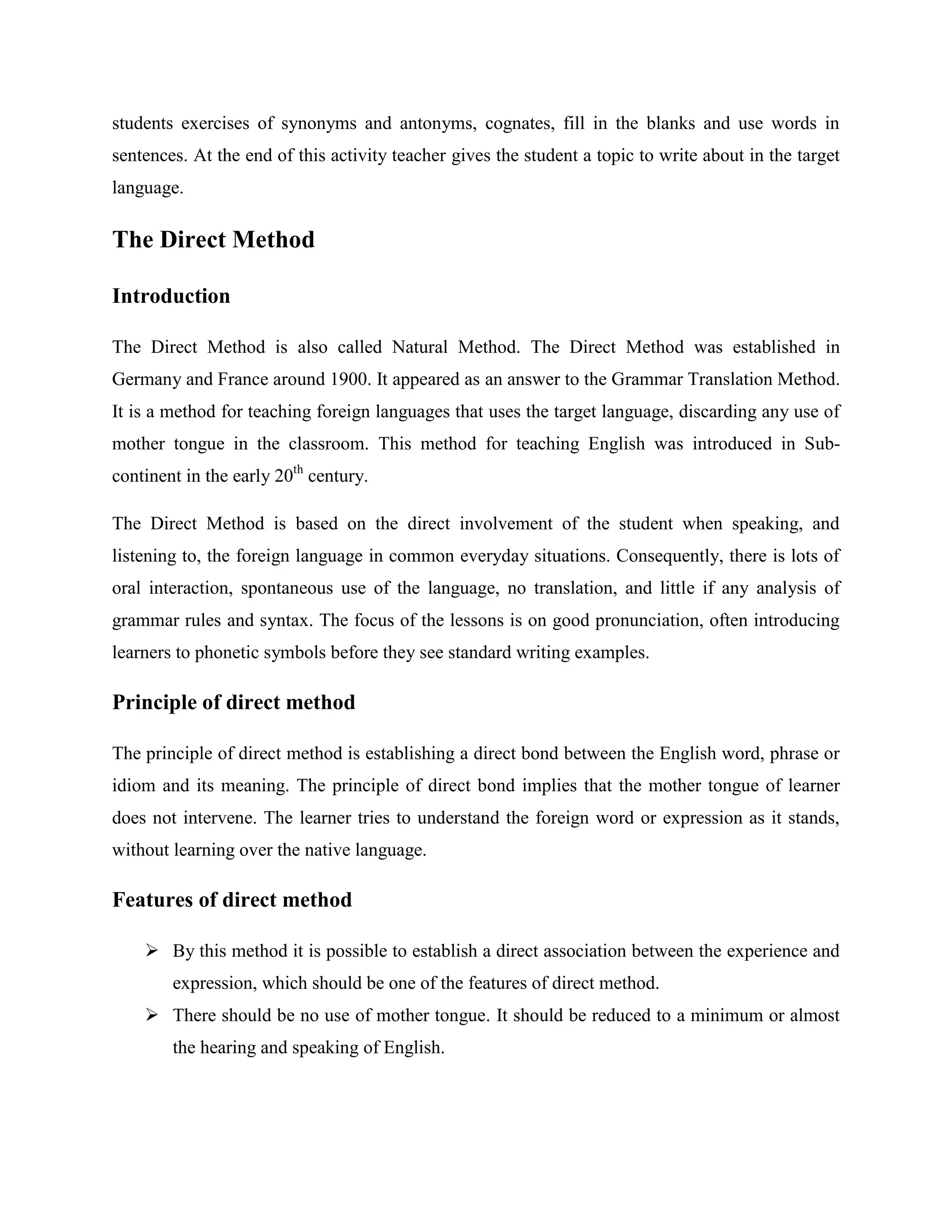 DIRECT METHOD VS GRAMMAR TRANSLATION | DOCX