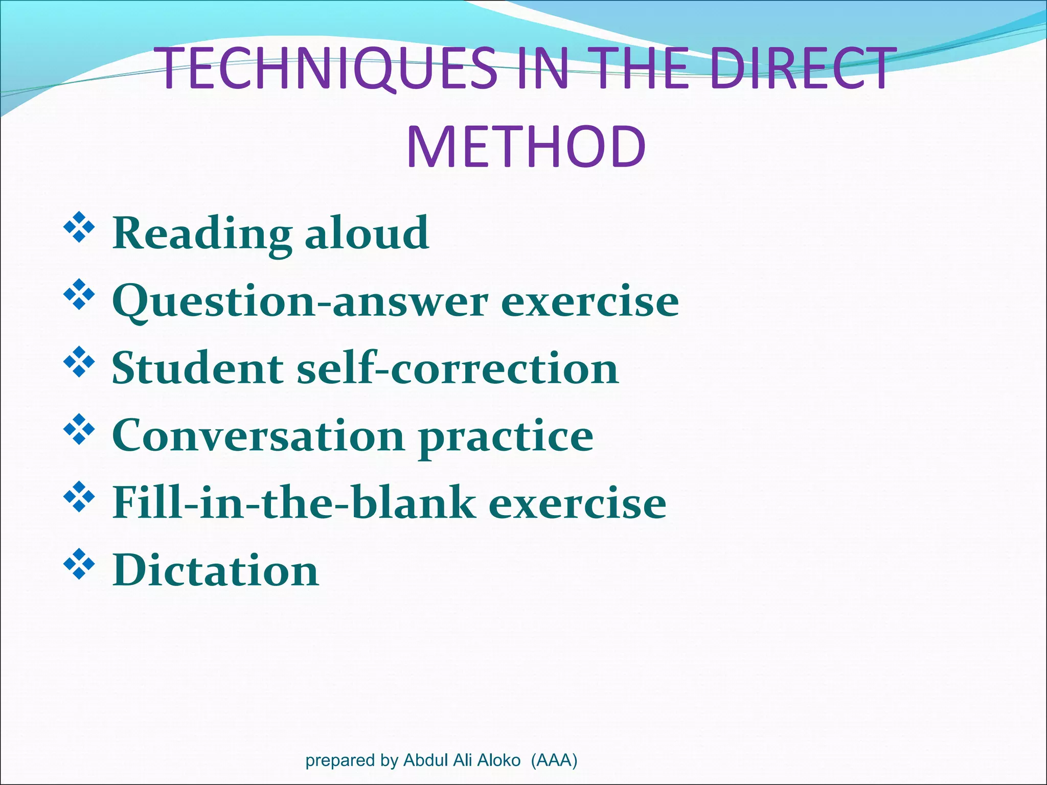 principles of teaching Direct method 1 | PPT