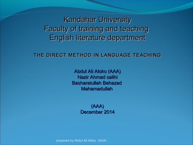 principles of teaching Direct method 1 | PPT