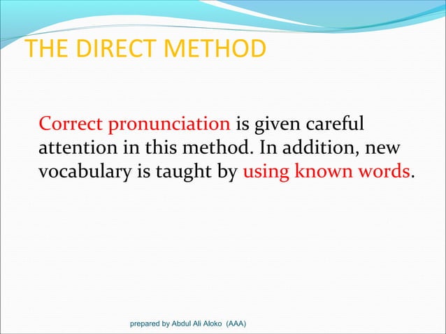 principles of teaching Direct method 1 | PPT