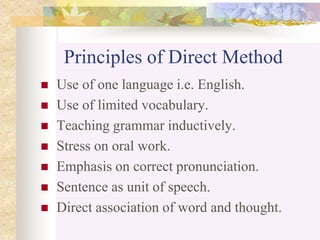 Direct method for teaching english | PPTX