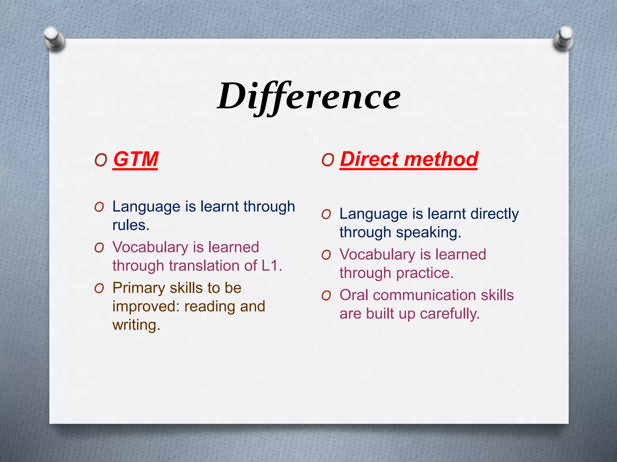 Direct method in applied linguistics | PPTX