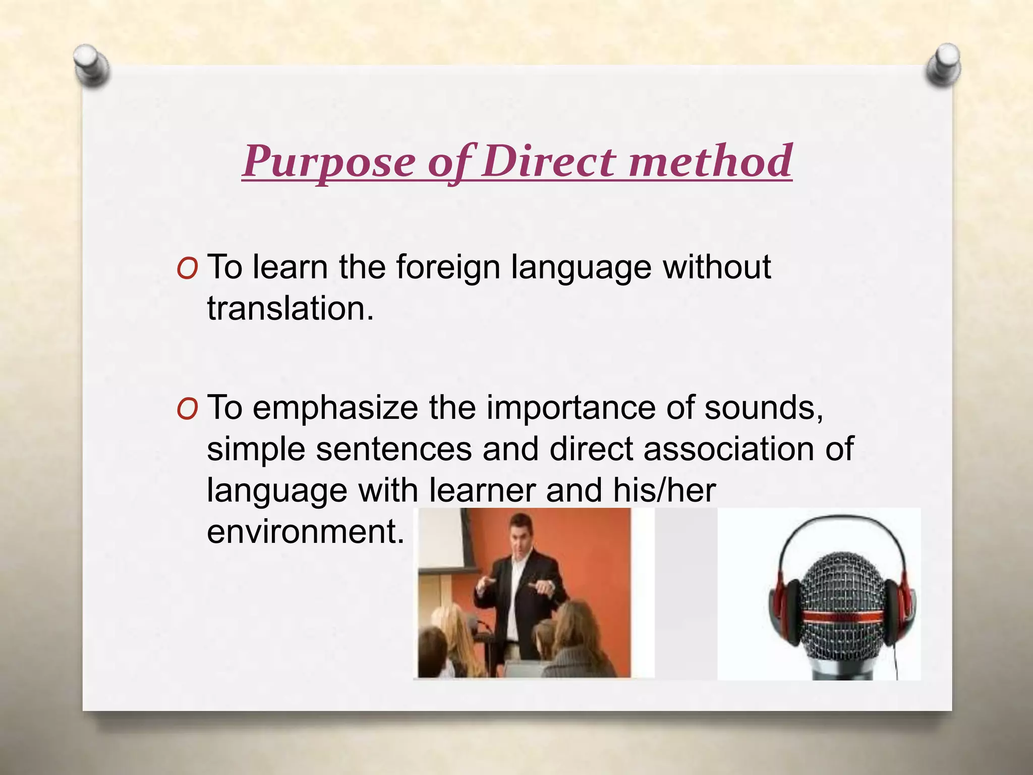 Direct method in applied linguistics | PPTX
