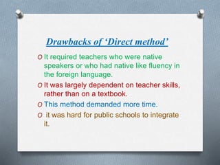 Direct method in applied linguistics | PPTX