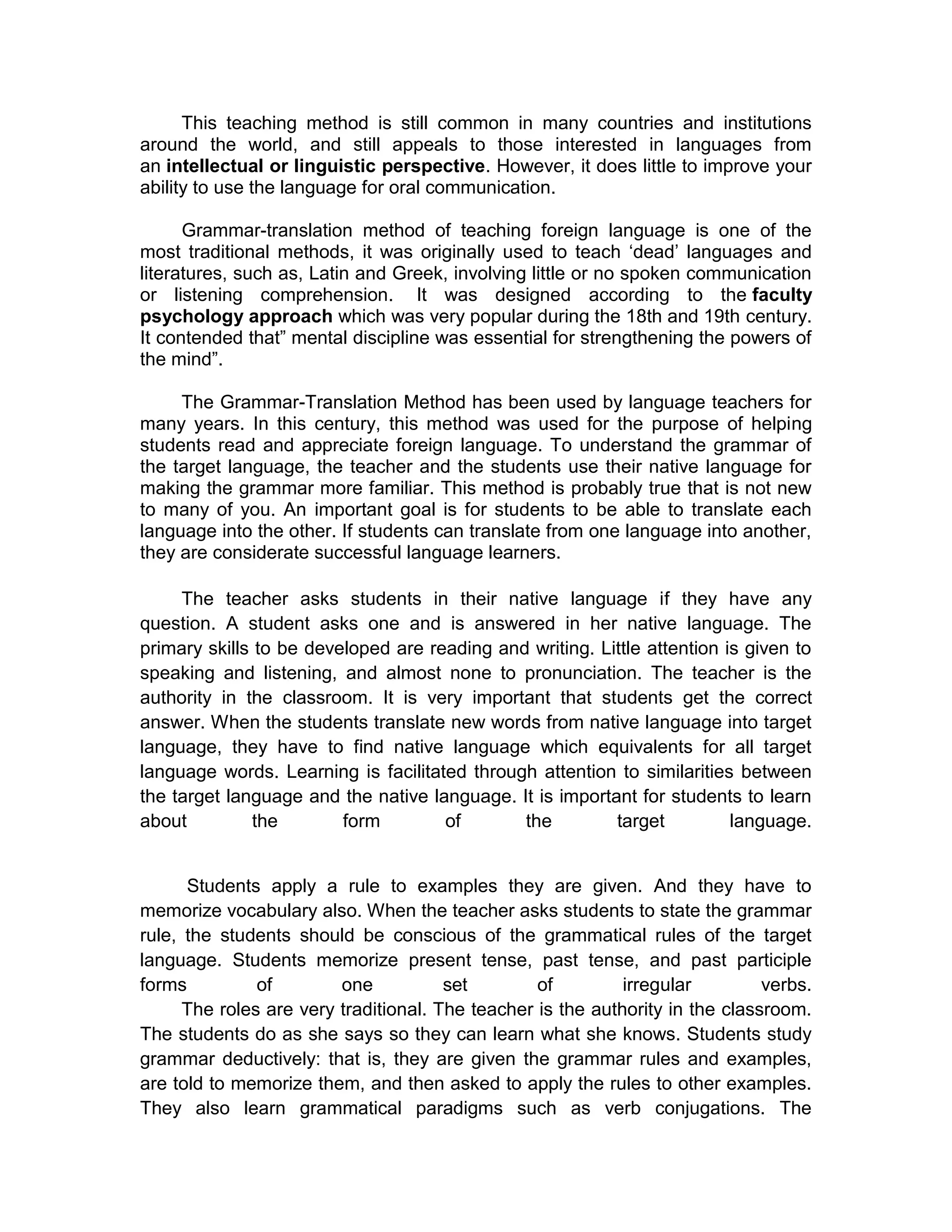 Direct method in teaching grammar | DOCX