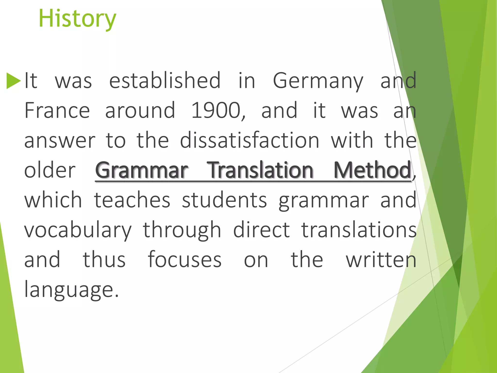 Direct Method of English language Teaching | PPTX