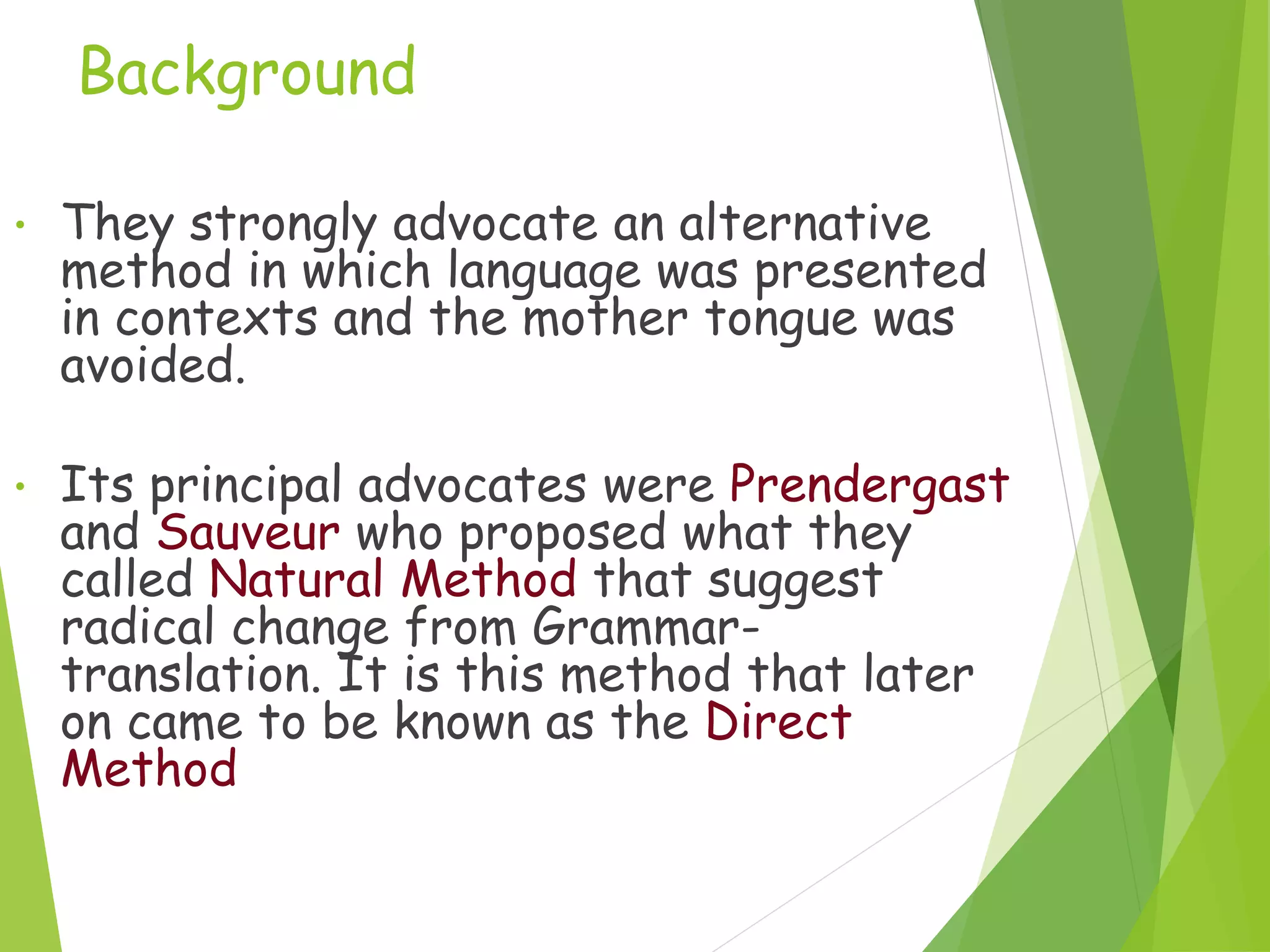 Direct Method of English language Teaching | PPTX