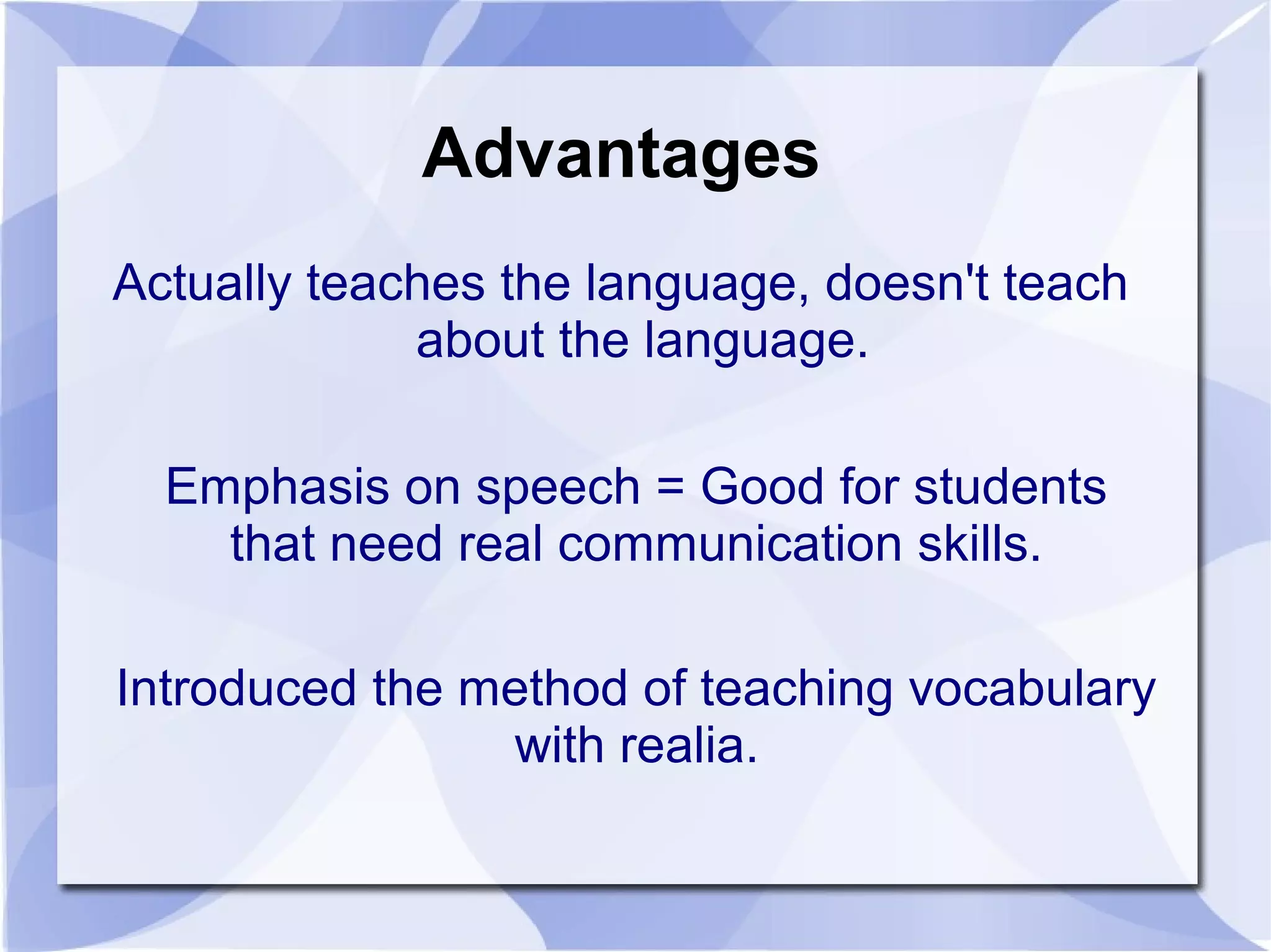 Direct method of teaching english | PPT