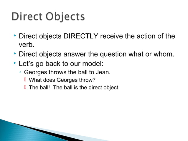 Direct object pronouns | PPT | Programming Languages | Computing