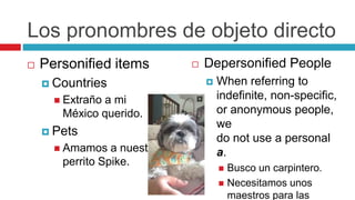 Spanish Direct object pronouns | PPTX