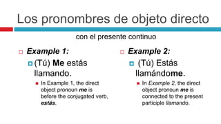 Spanish Direct object pronouns | PPTX
