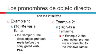 Spanish Direct object pronouns | PPTX