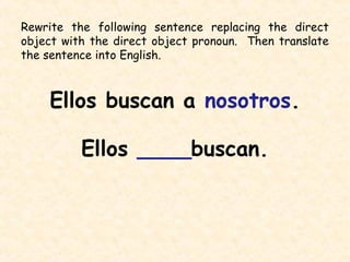 Direct object pronouns | PPT