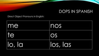 Direct Object Pronouns in Spanish | PPTX
