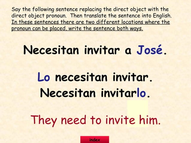 Direct object pronouns ppt 2103 | PPT