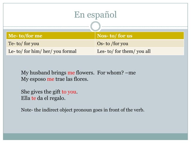 Direct objects and indirect objects in spanish | PPTX