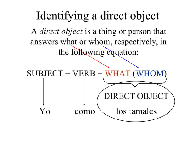 Direct objects the personal a and direct object pronouns | PPT