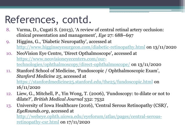 Direct Ophthalmoscopy/Fundoscopy | PPT