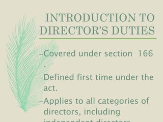 Duties & Liabilities of Director | PPTX